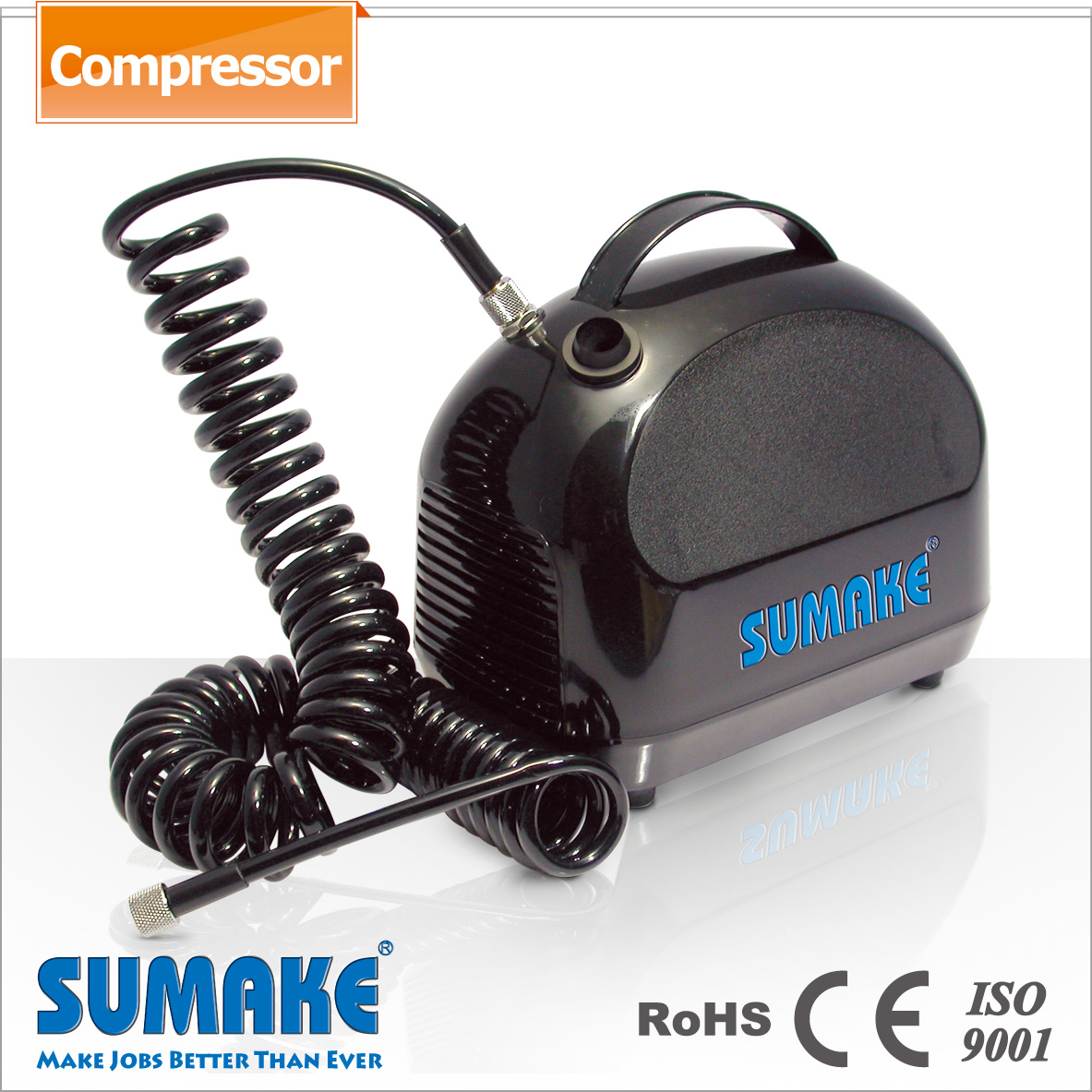 1/10 HP Mini Air Compressor with hose (Piston Type)