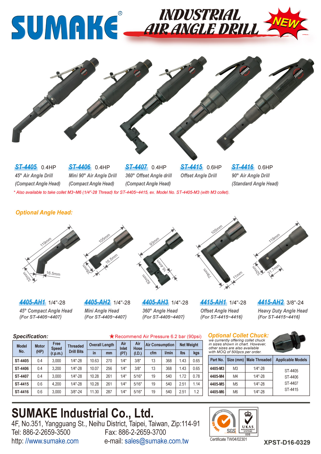 Industrial mini 90 degree air right angle drill